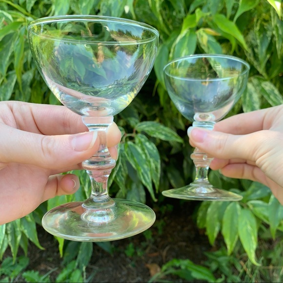 Dining | 2 Vintage Coupe Glasses Small Mini Textured Stem Champagne ...